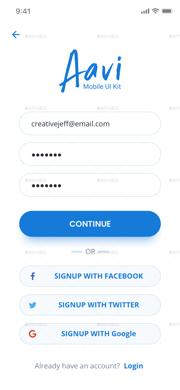 Aavi Mobile App UI Kit, Web Elements | GraphicRiver